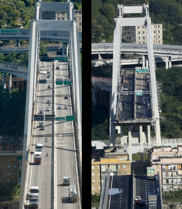 Before and after photos of Genoa bridge collapse | Stuff.co.nz
