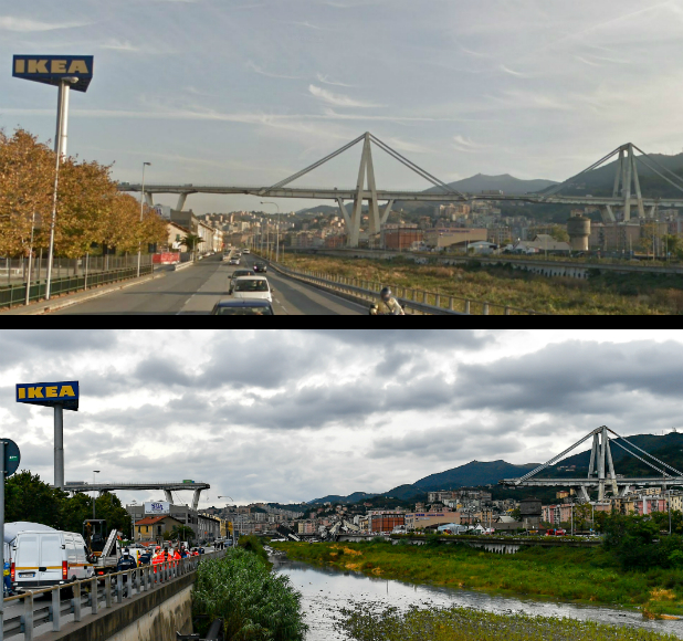 Before and after photos of Genoa bridge collapse | Stuff.co.nz